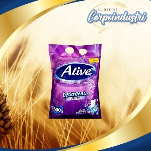 JABON EN POLVO ALIVE MORADO 24 UND 500GR